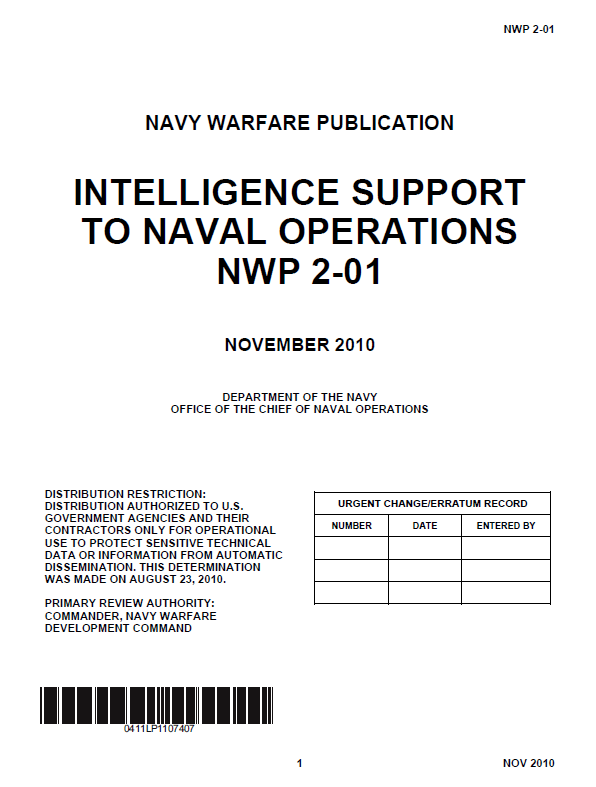 Restricted U.S. Navy Intelligence Support to Naval Operations Manual ...