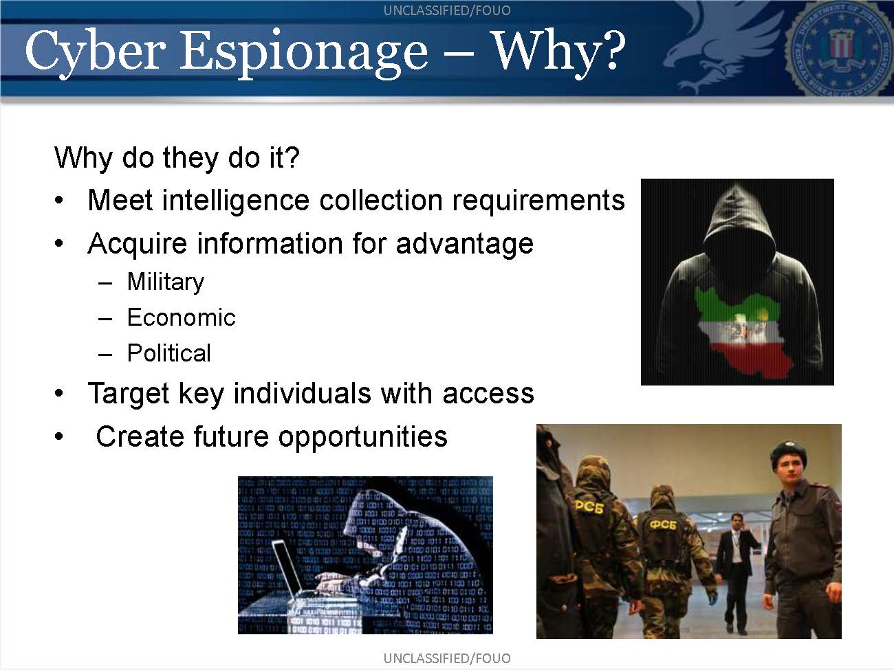 (U//FOUO) FBI Current Cyberterrorism and Cyber-Espionage Threats to the ...